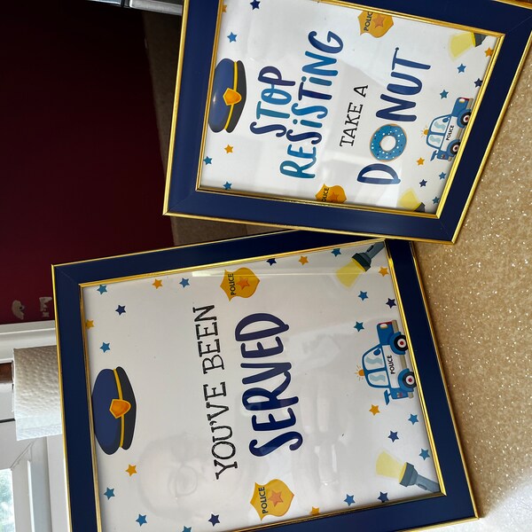 Stop Resisting Table Sign Police Officer Party Sign Police Station ...