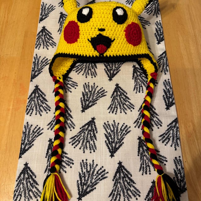 Pikachu Hat Crochet Pattern Ravelry: Mew Earflap Hat Pattern By Aimee