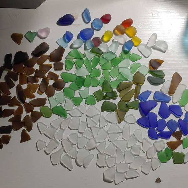 Medium Sea Glass Beach Glass Frosty Tumbled Beach Glass Great for Stain ...