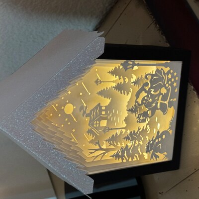 Nativity Scene Christmas Tree Shadow Box Paper Cut Lamp - Etsy
