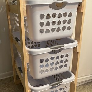 2 Tier Laundry Basket Holder - Etsy