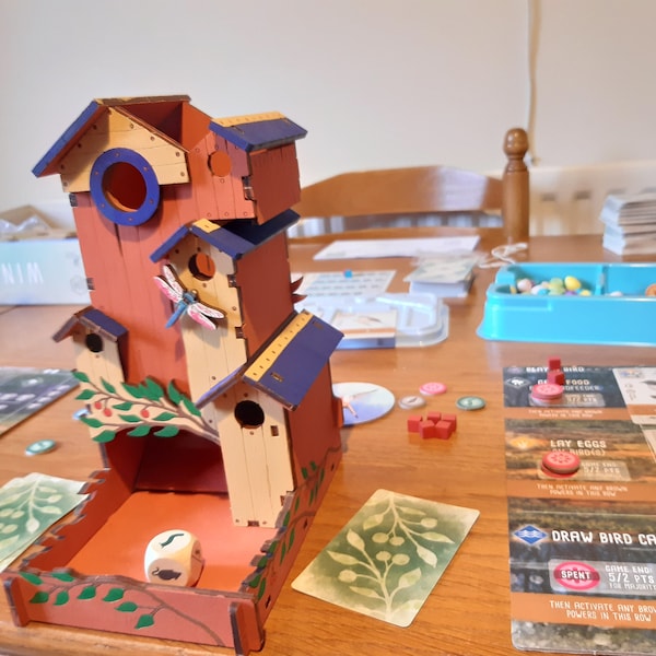 Dice Tower Bird Song for Wingspan Board Game, Wooden Bird Feeder, Dice ...