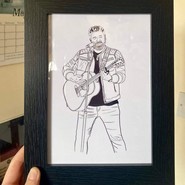 Country Music Portrait Line Art Country Merchandise Country Music Gift ...