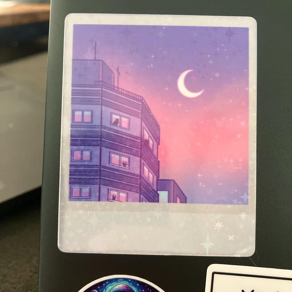 Holographic Aesthetic Sticker: Lofi Sky | Polaroid Stickers | for ...