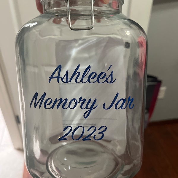 Custom Mason Jar Dollar Coin Money Slot Lid Vinyl Text. Vacation ...