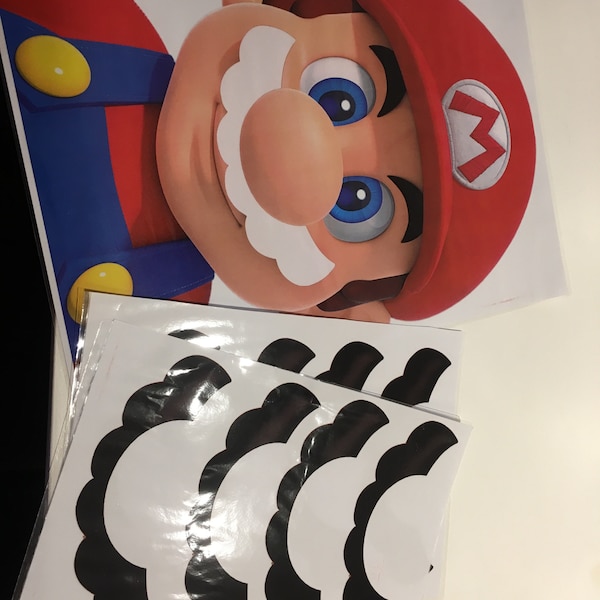 Pin the Moustache on Super Mario Fun Birthday Party Celebration Event ...