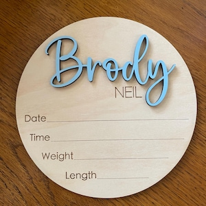 Gender Reveal Hospital Announcement Sign, Hello World Plaque, Gender ...