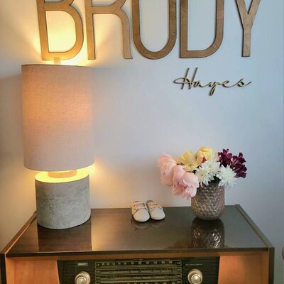 All Wood Personalized Name Sign Nursery Above Bed Crib Script Cursive ...