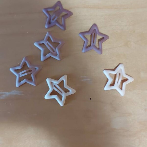SIX-PACK Y2K Star Shaped Hair Snaps - Etsy