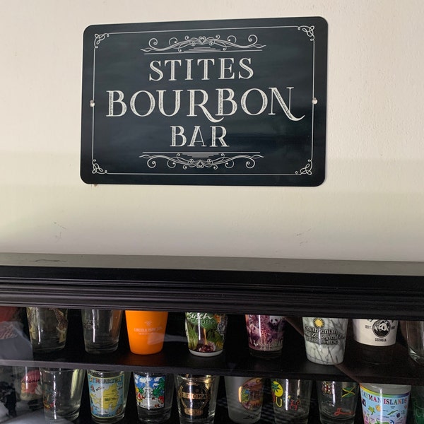 Personalized Chalkboard Look Bourbon Bar Metal Room Sign - Welcome Sign ...