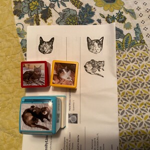 Custom Pet Stamp Self Inking-cat Dog Portrait Pre Inked Stamp ...