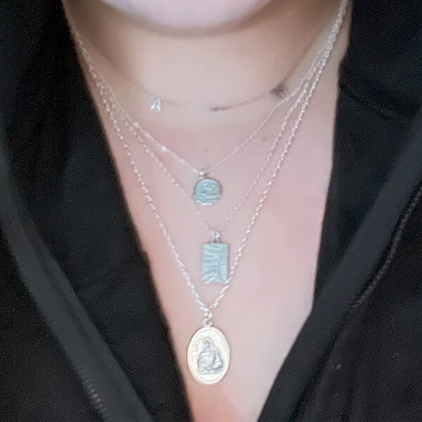 Large Miraculous Medal Necklace. Catholic Necklace. Miraculous Medal ...