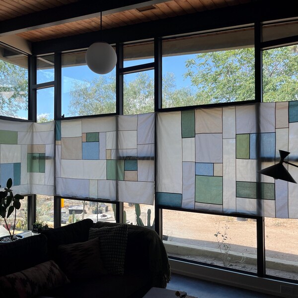 Autumnal Light Stained Glass-inspired Pojagi Window Shade custom Sizing ...