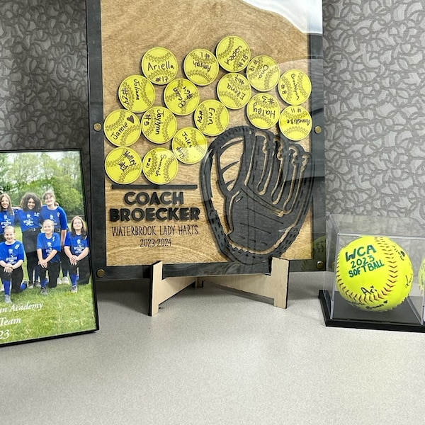 Custom Softball Coach Gift Drop Box, Laser Cut Coach Appreciation Gift ...