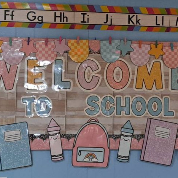 Back to School Bulletin Board Kit, Classroom Decor, Pastel Trendy - Etsy