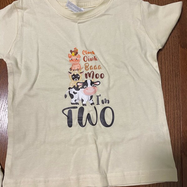 Farm Animals 2nd Birthday Shirt: Oink Bah Moo Toddler Tee - Etsy