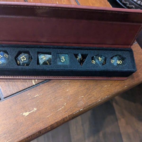 Gemstone Opalite Elven Cut Polyhedral Dice (with Box) Dnd Set - Etsy