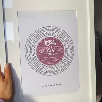 Personalised Vinyl Record, Personalised Record Print, Favourite Song ...