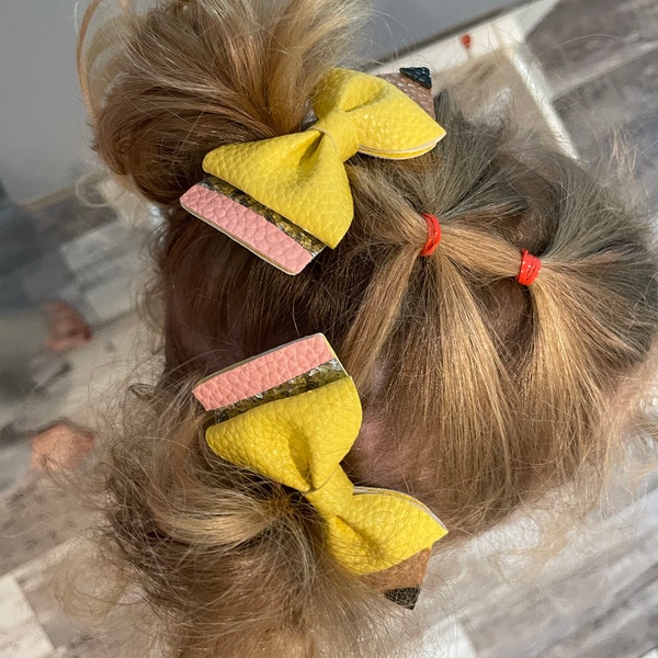 Pencil Hair Bows, Back to School, Glitter Bows, Girl Hair Accessories ...