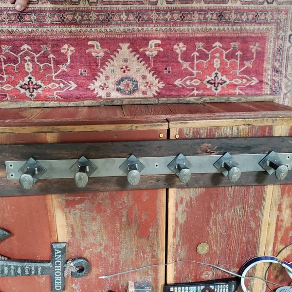Coat Rack Wall Mount, Railroad Spike Coat Rack, Industrial Farmhouse ...