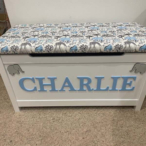 Personalised Toy Box, Cushion Top, Named Box - Etsy UK