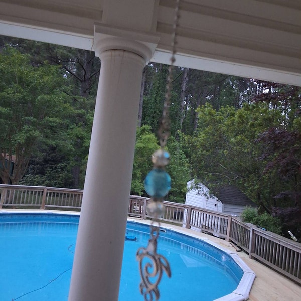 Coastal Ceiling Fan Pull Sea Turtle Fan Pull Beachy Fan Pull Teal Light ...