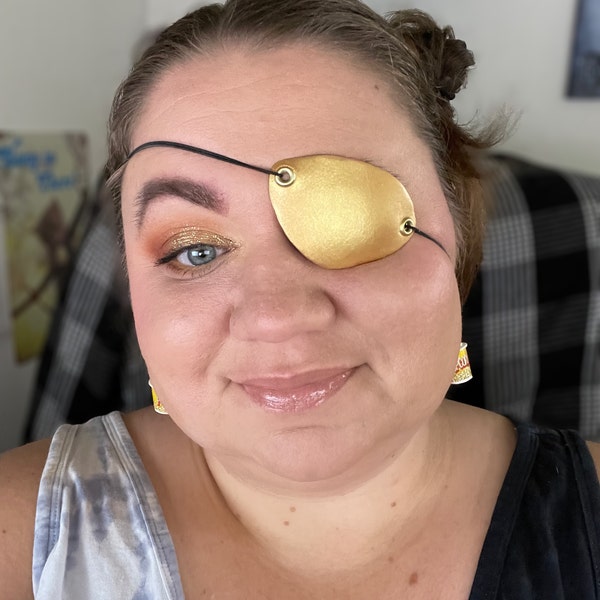 Gold Small Eyepatch Cosplay, Slim Eye Patch for Men, Left Eye Patch for ...