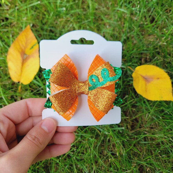 Thanksgiving Pumpkin Bow SVG, Harvest Bow Template , Fall Autumn Hair ...