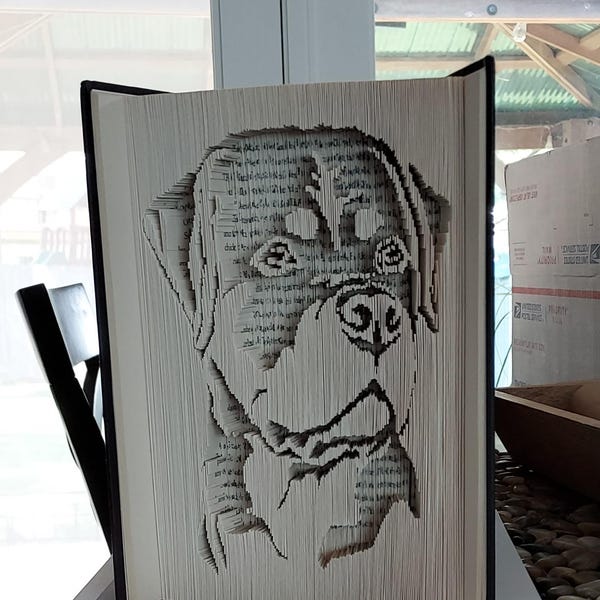 Pattern Only - Rottweiler Dog Book Folding - Cut and Fold - Book ...