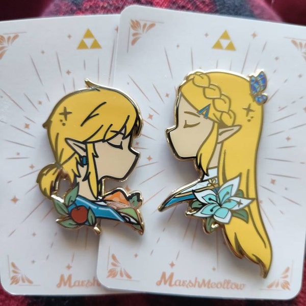 Botw Link & Zelda Hard Enamel Pin - Loz Pins - Pin Collection - Etsy