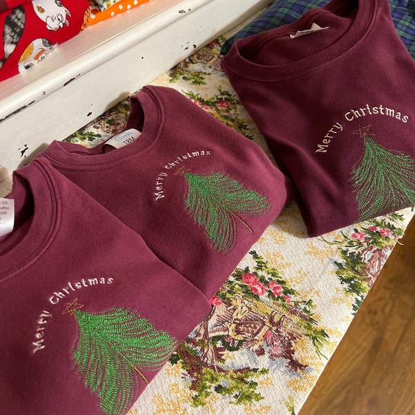 Vintage Christmas Tree Embroidery Design, Farmhouse Embroidery, Rustic ...