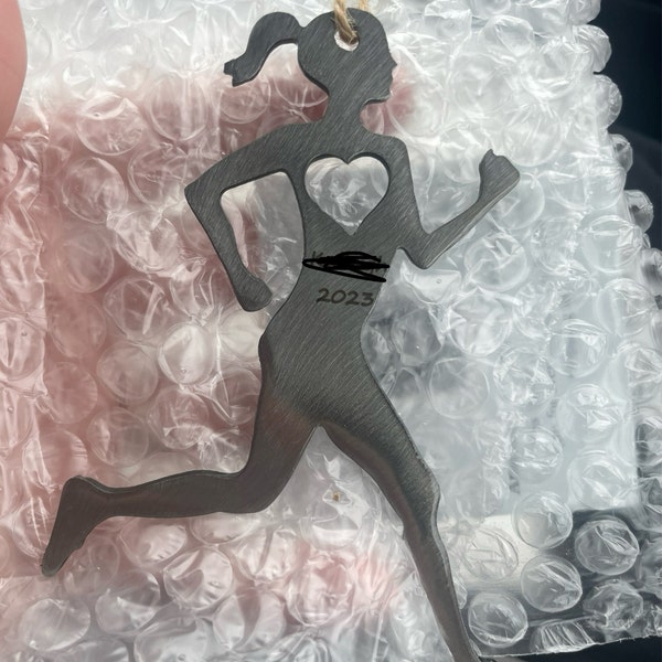 Runner Girl Ornament - Runner Girl Metal Display - Gift for Runner ...