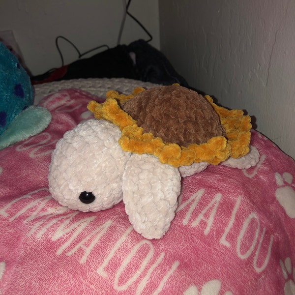 Crochet Mini Ruffles Turtle Plushie Handmade Stuffed Ocean Animal ...