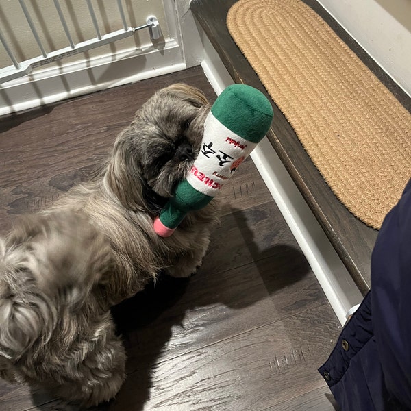 Sochew (soju) Bottle Dog Plush Toys With Squeaker - Strawberry - Grape ...