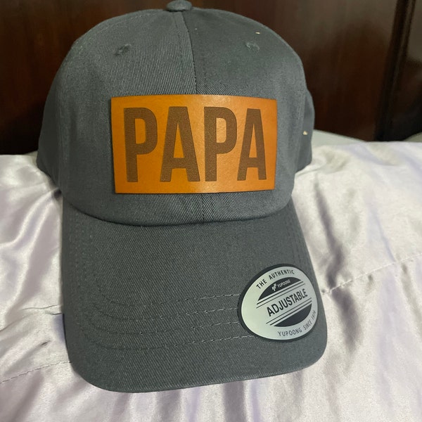 Custom Logo Dad Hats, Company Logo Hat, Leather Patch, Laser Engraved ...