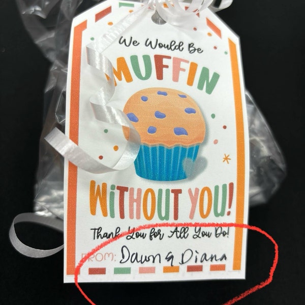 Printable Muffin Appreciation Sign, Muffin Without You Teacher ...