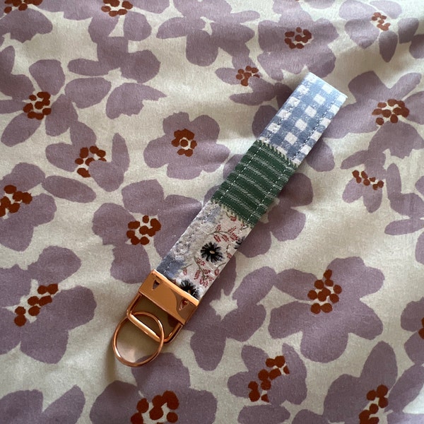 Patchwork Keychain Wristlet - Etsy