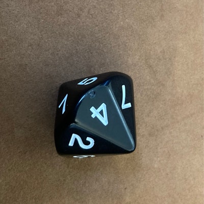 20mm D7 Opaque Gaming Die Black With White RPG Tool Tabletop Roleplay ...