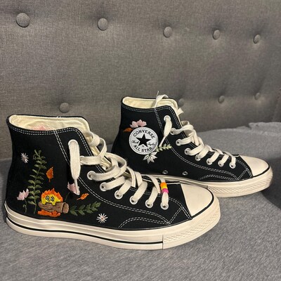 Converse Embroidered Custom Cartoon, Neighbor Totoro Embroidered ...