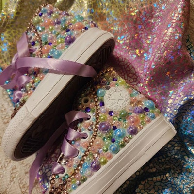 Pink All-star Low Top Women's Converse Bling Converse - Etsy