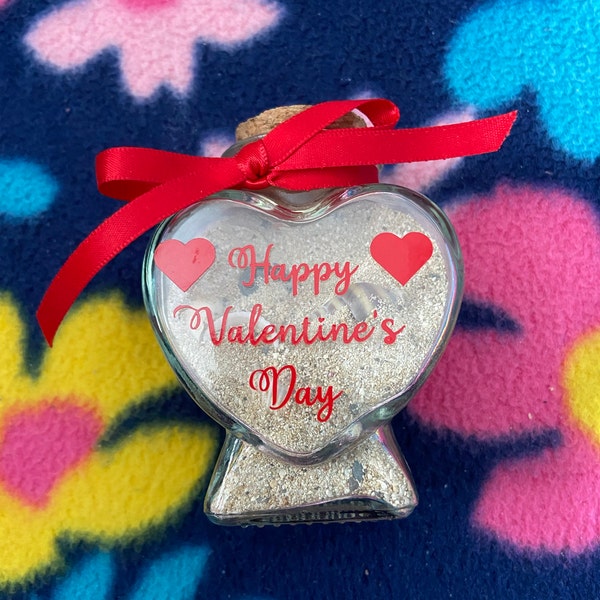 Personalized Honeymoon Sand Glass Heart Jar Cork Closure Honeymoon ...