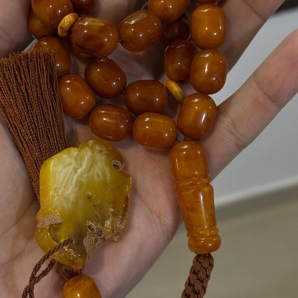 Amber Tesbih|genuine Amber|66 Amber Prayer Beads|tasbih|amber Misbaha ...