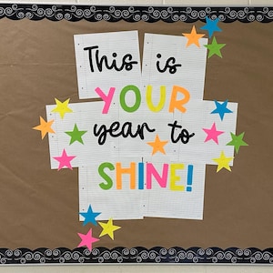 Back to School Bulletin Board Kit Custom Grade Boho Colors Pre-made ...