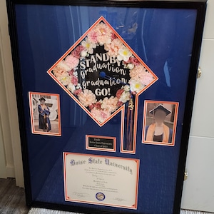 Custom Graduation Diploma Frame Tassel Photo Cap Engraving Display Case ...
