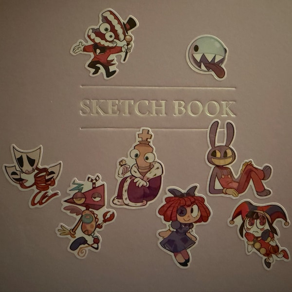 The Amazing Digital Circus TADC Die Cut Vinyl Sticker Sheet - 6.5" X 5. ...