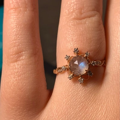 Labradorite Engagement Ring Sun Sunlight Ring Power Uniquid Ring Yellow ...