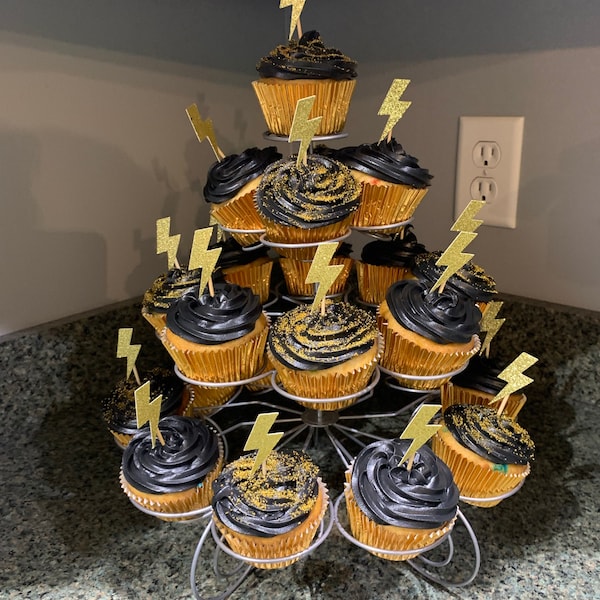 Lightning Bolt Cupcake Toppers, Lightning Food Picks, Comic Book ...