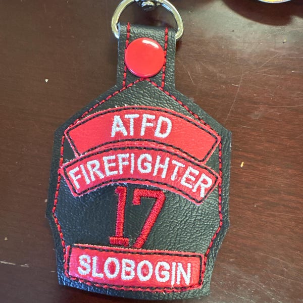 Firefighter Helmet Shield Keychain, Personalized Fireman, Fire Wife Bag ...