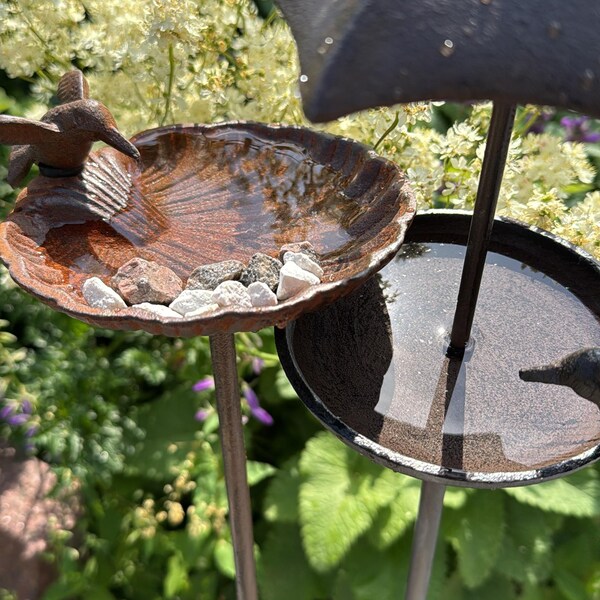 Gorgeous Garden Fairy - Cast Iron Elf Sitting on a Sphere of Flowers ...