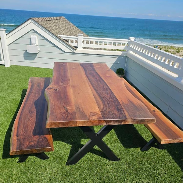 Walnut Dine Table, Rustic Dining Table, Custom Solid Wood Table, Wood ...